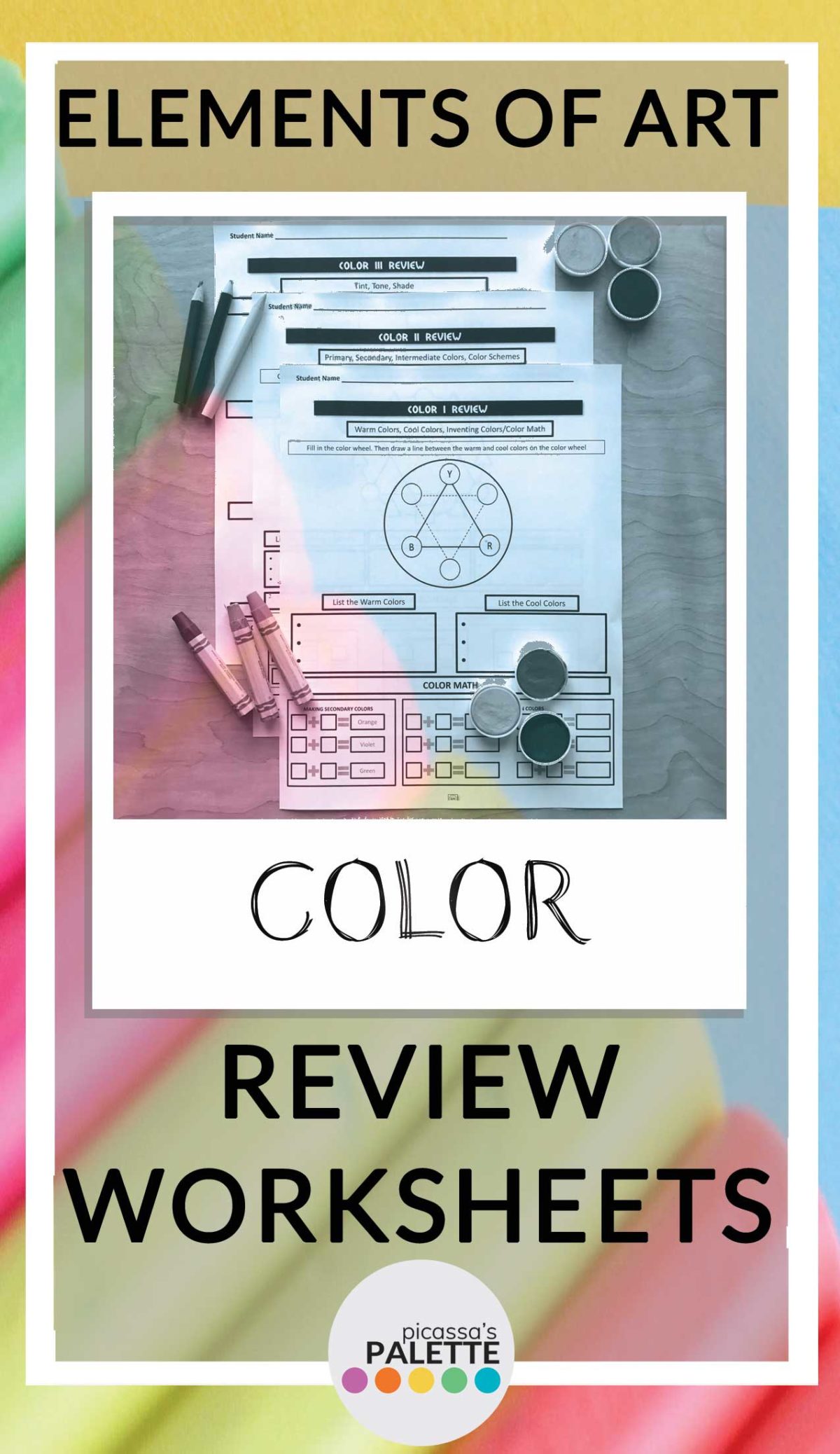 Elements of Art Worksheet REVIEW Packet - Bundled - Picassa's Palette