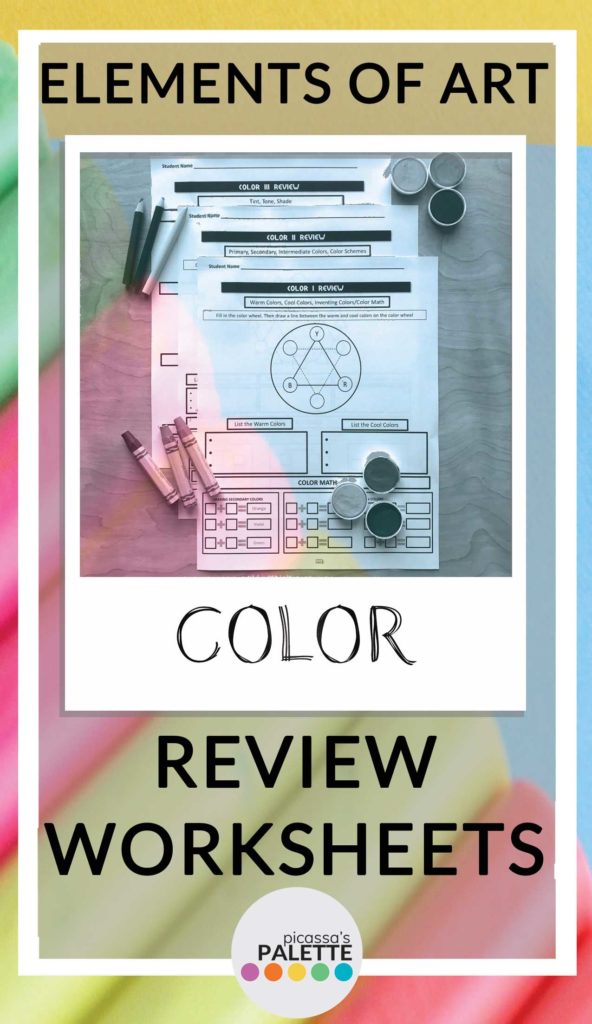 Elements of Art Worksheet REVIEW Packet - Bundled - Picassa's Palette