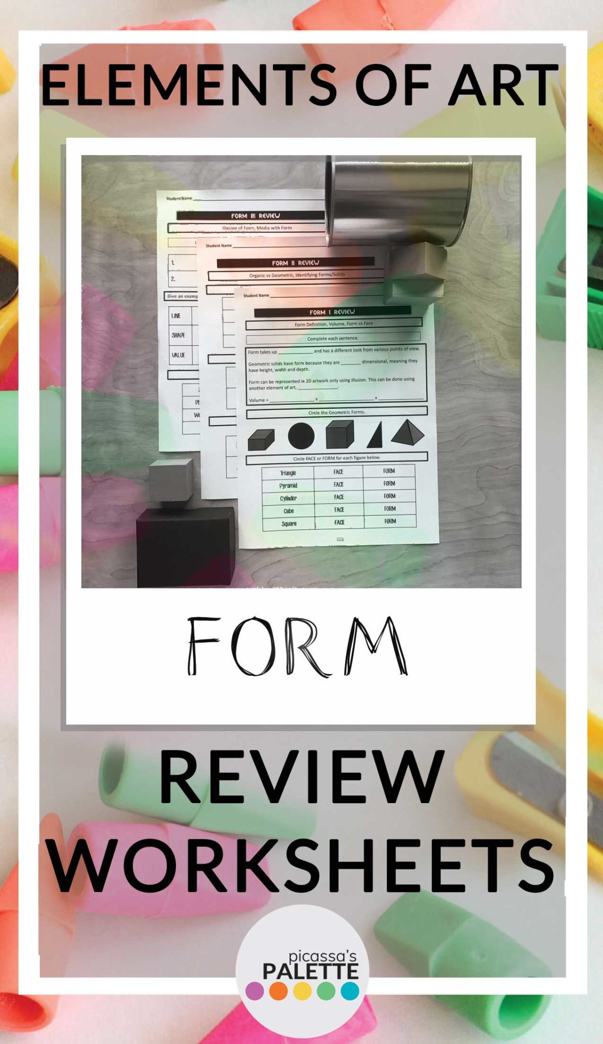Elements of Art Worksheet REVIEW Packet - Bundled - Picassa's Palette